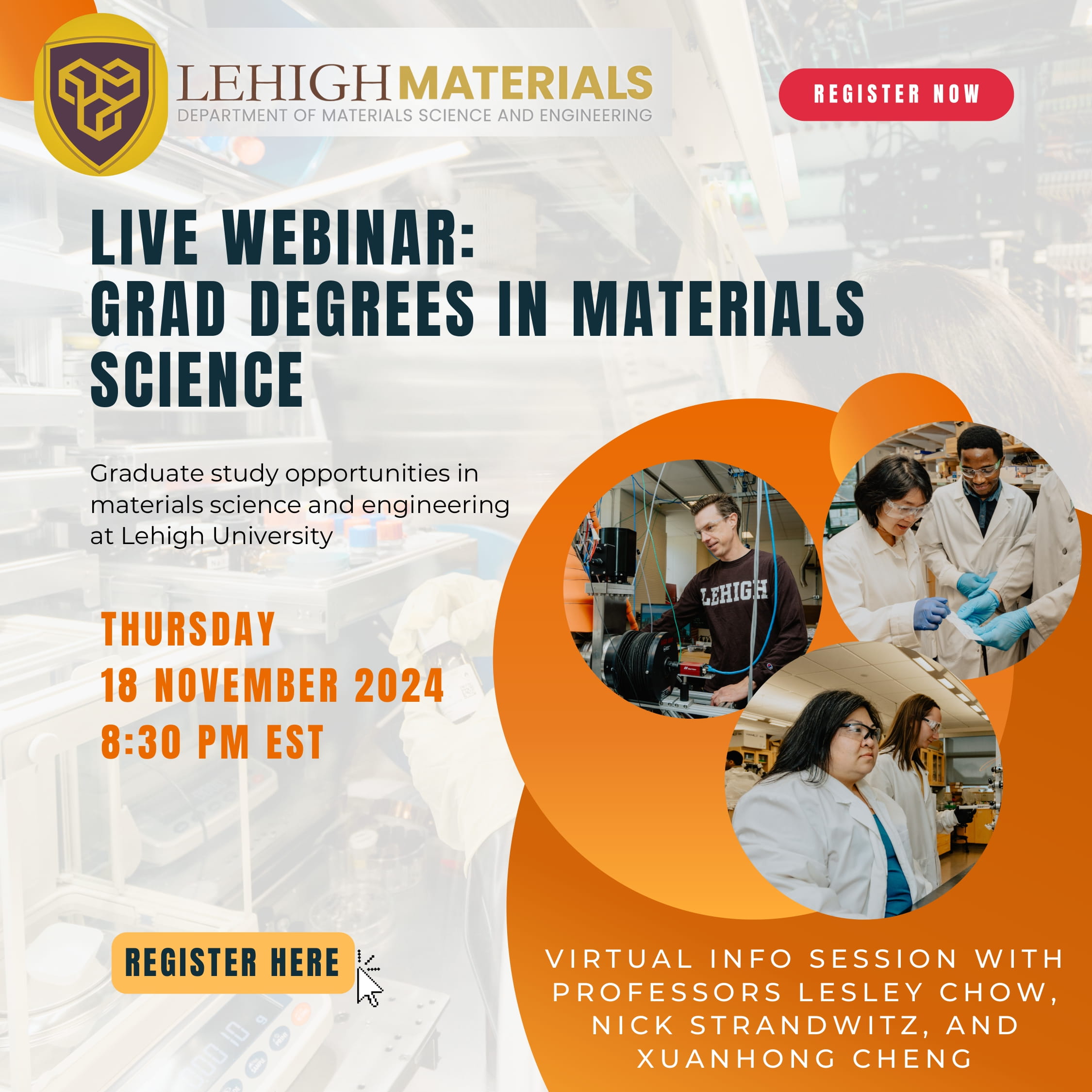 Virtual Info Session: Grad Study in Materials Science @LehighU | P.C. Rossin College of ...